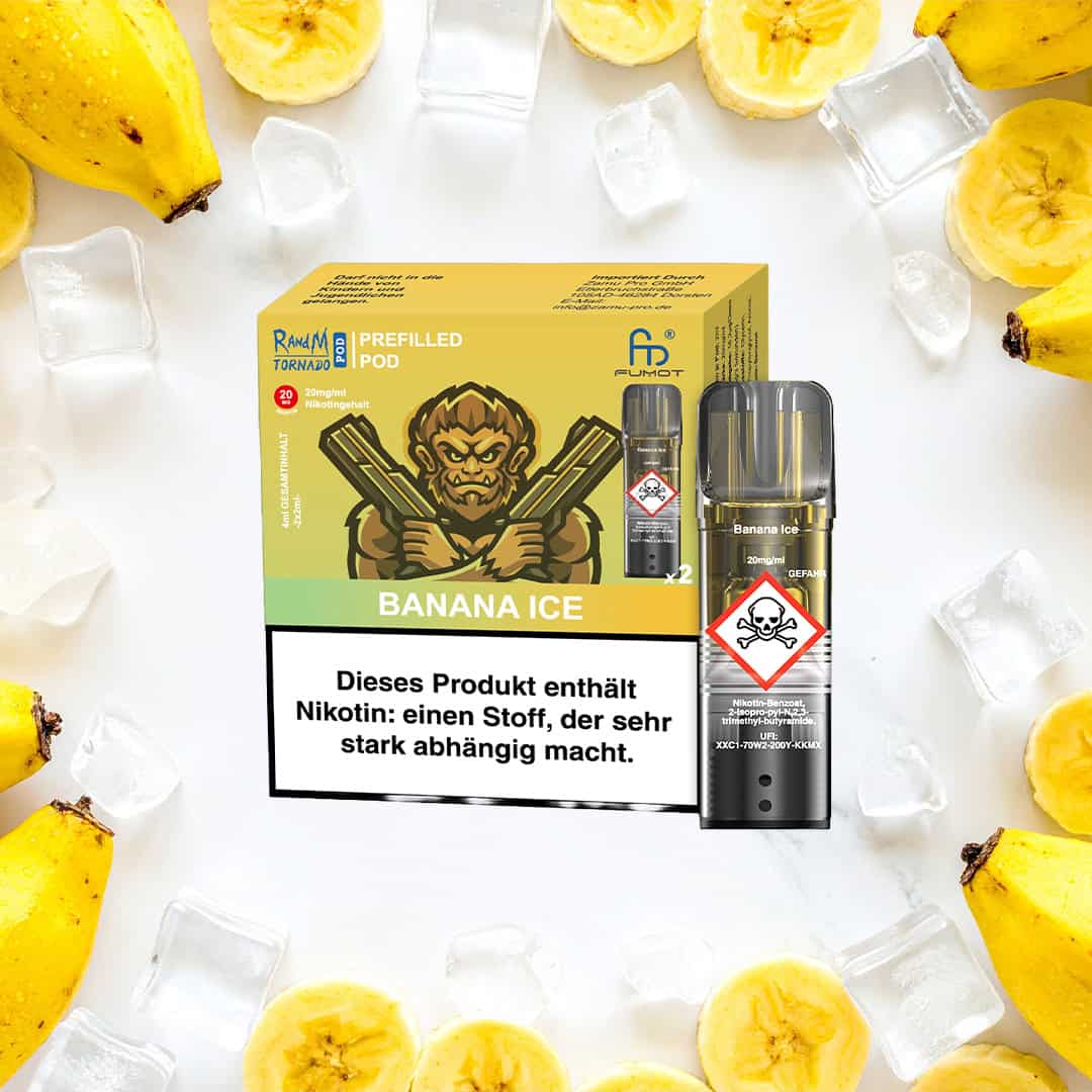RandM Tornado Pods Banana Ice - 20 mg/ml - ELFBAR VAPES EU