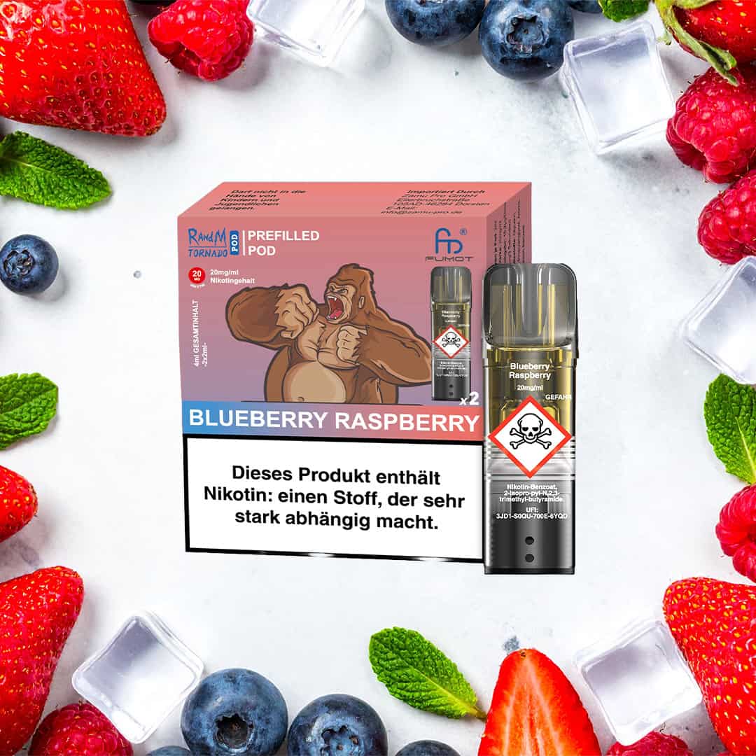 RandM Tornado Pods Blueberry Raspberry - 20 mg/ml - ELFBAR VAPES EU